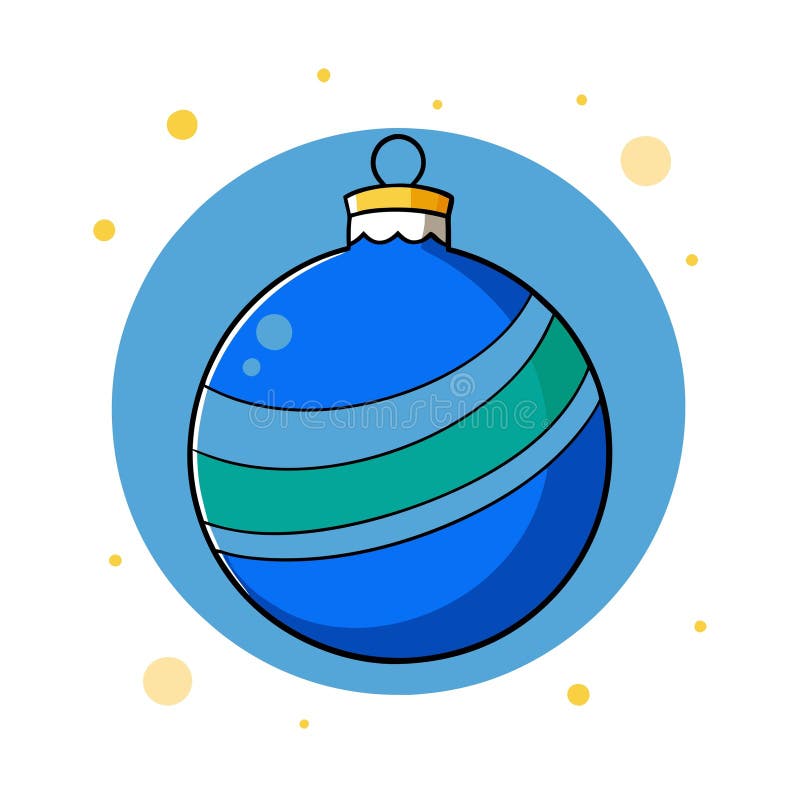 Christmas Tree Decoration with Blue Bauble on Bokeh Background with ...