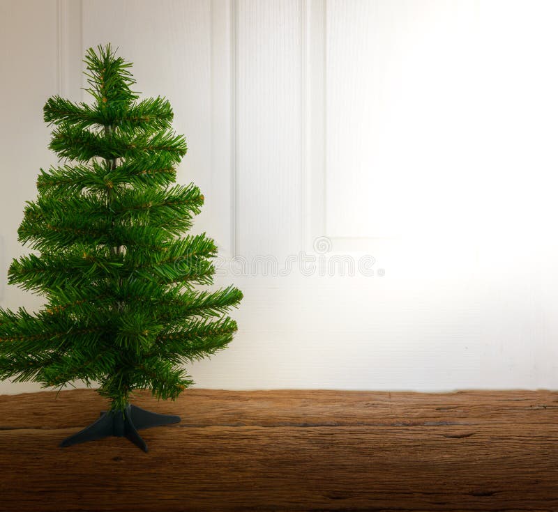 Christmas Tree Decoration In Empty Room Stock Image - Image of ...