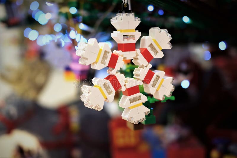 Christmas Tree Decoration Made of Building Blocks in the Shape of a ...