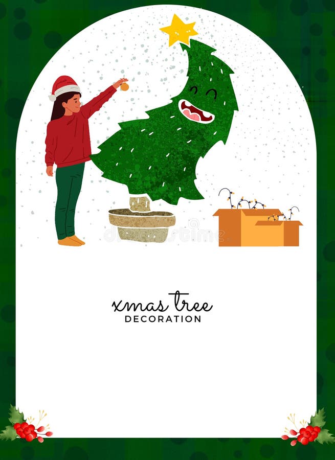 Christmas Tree Decoration Party Invitation Background Template Blank ...