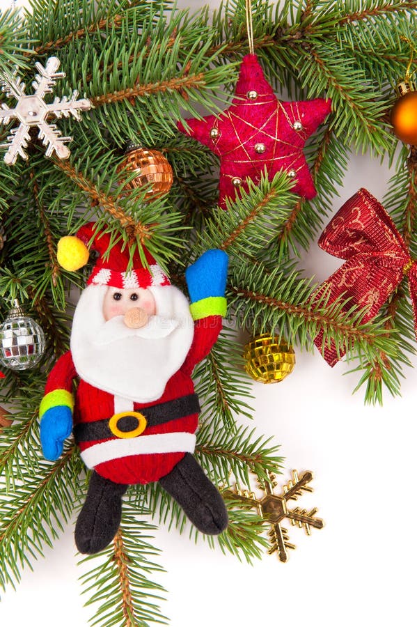 Christmas Tree Decoration with Santa Claus Stock Image - Image of ...