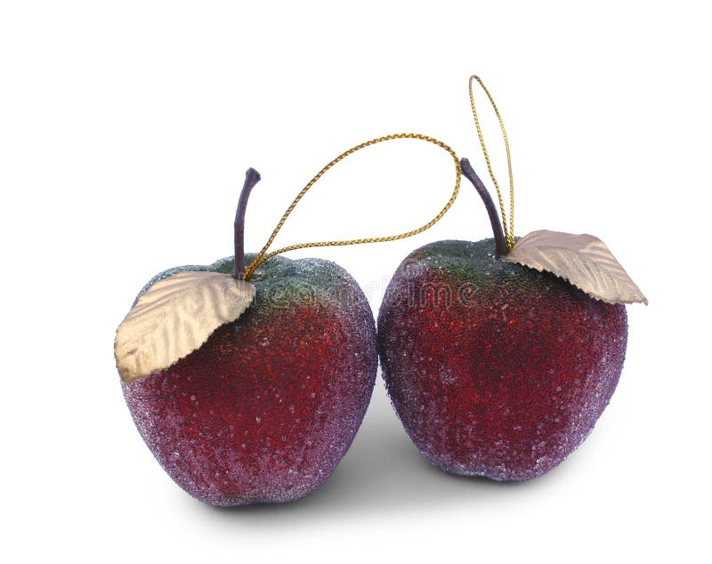 Christmas Tree Decorations Apples Stock Image - Image of greeting ...