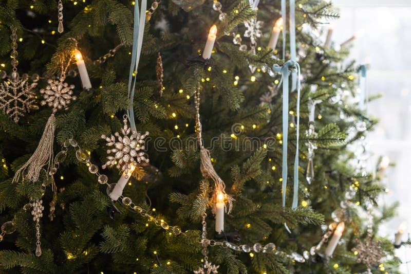Christmas Tree Decorations Close Up. High Quality Photo Stock Image ...