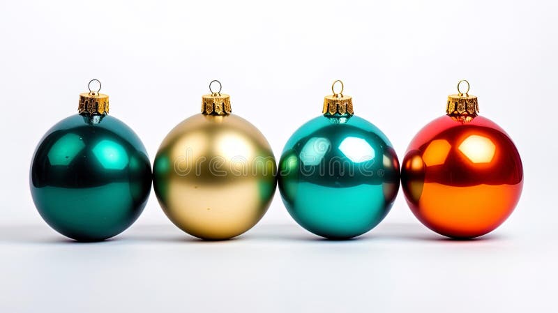 Christmas Tree Decorations of Different Colors in Isolation Stock ...