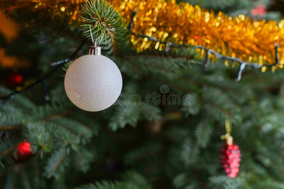 Christmas Tree Decorations. Dressing the Christmas Tree Stock Image ...