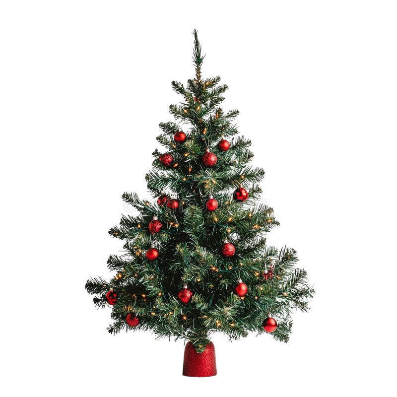 Christmas Tree with Decorations on Transparent Background Stock ...