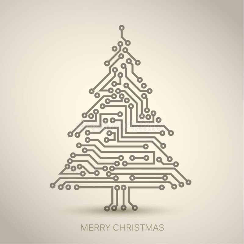 Vector Electronic Christmas Tree Stock Vector - Illustration of ...