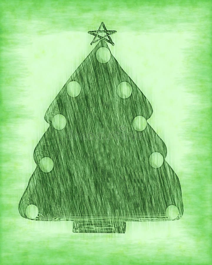 Pencil Drawing of a Christmas Tree Stock Vector - Illustration of drawn ...