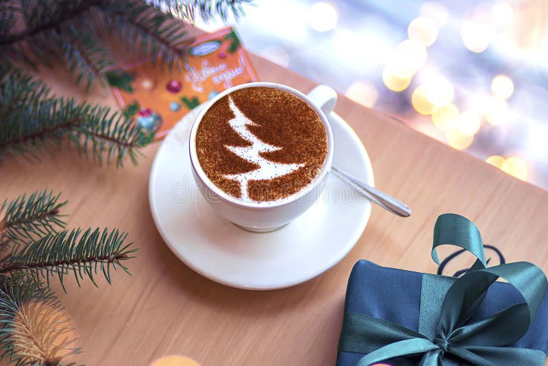 Christmas Tree ,drawing Coffee Cup Stock Image - Image of drawing ...