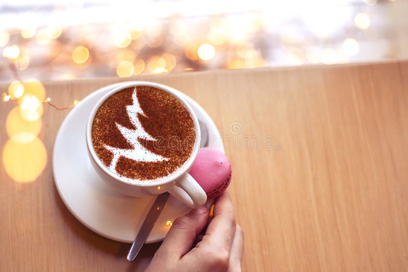 Christmas Tree ,drawing Coffee Cup Stock Image - Image of christmas ...