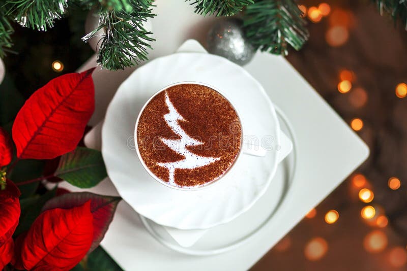 Christmas Tree ,drawing Coffee Cup Stock Photo - Image of xmas, relax ...