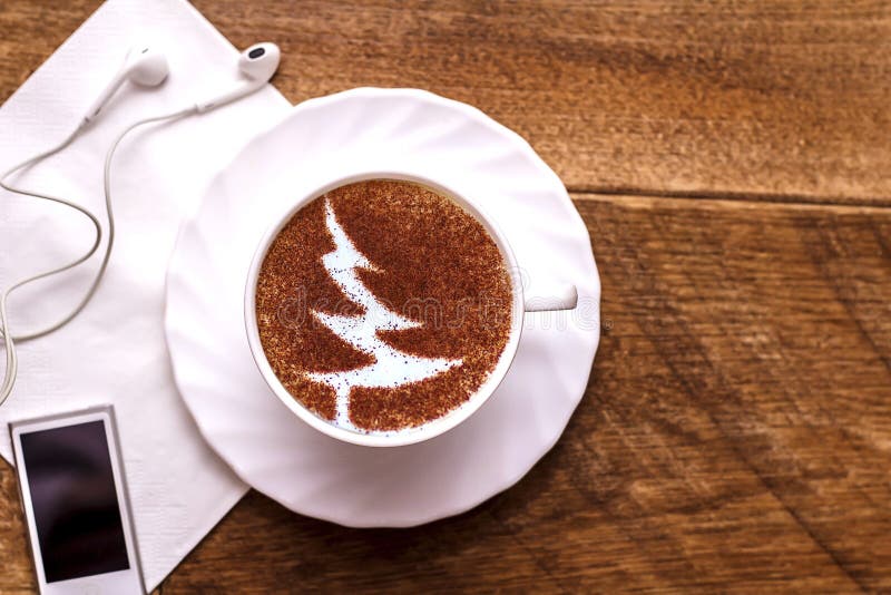 Christmas Tree ,drawing Coffee Cup Stock Image - Image of celebrate ...