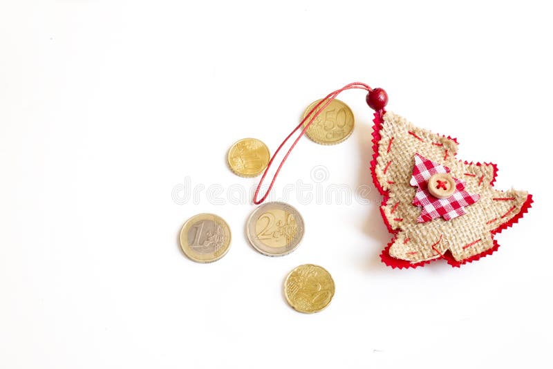 Christmas Tree Euro Coins stock image. Image of nicholas - 61821451