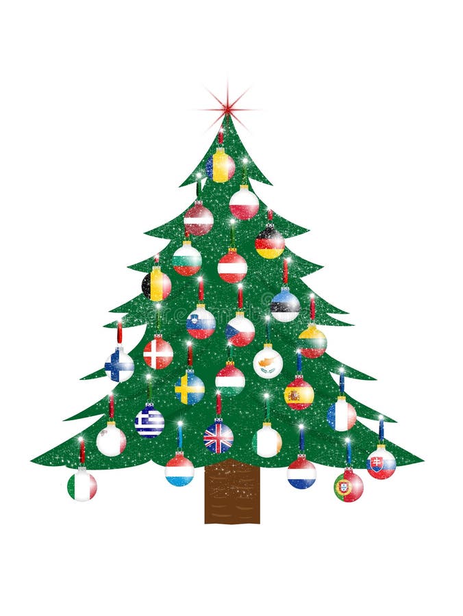 Christmas Tree - European Union Stock Illustration - Illustration of ...