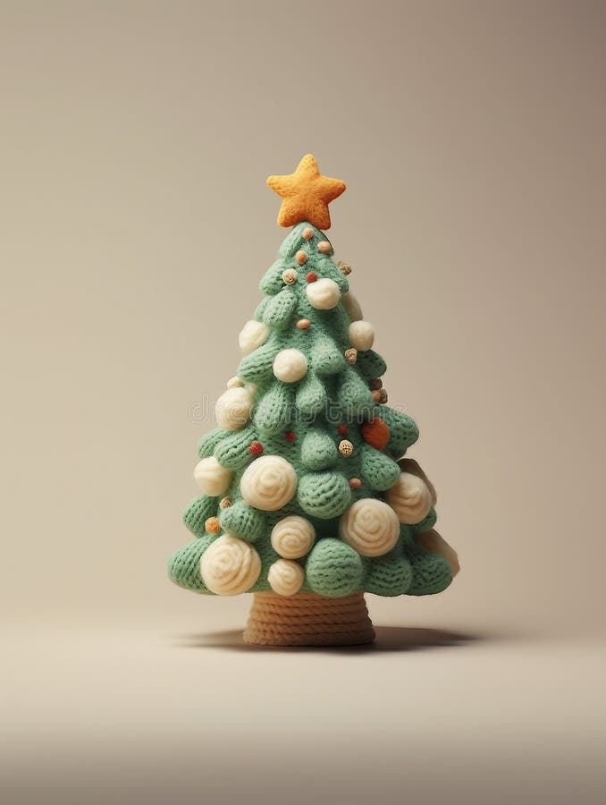 Christmas Tree Felt Craft. Pink and Green Festive Colors Stock ...