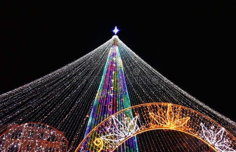 Poltava, Ukraine - December 19, 2019 : Christmas Tree with Festive ...