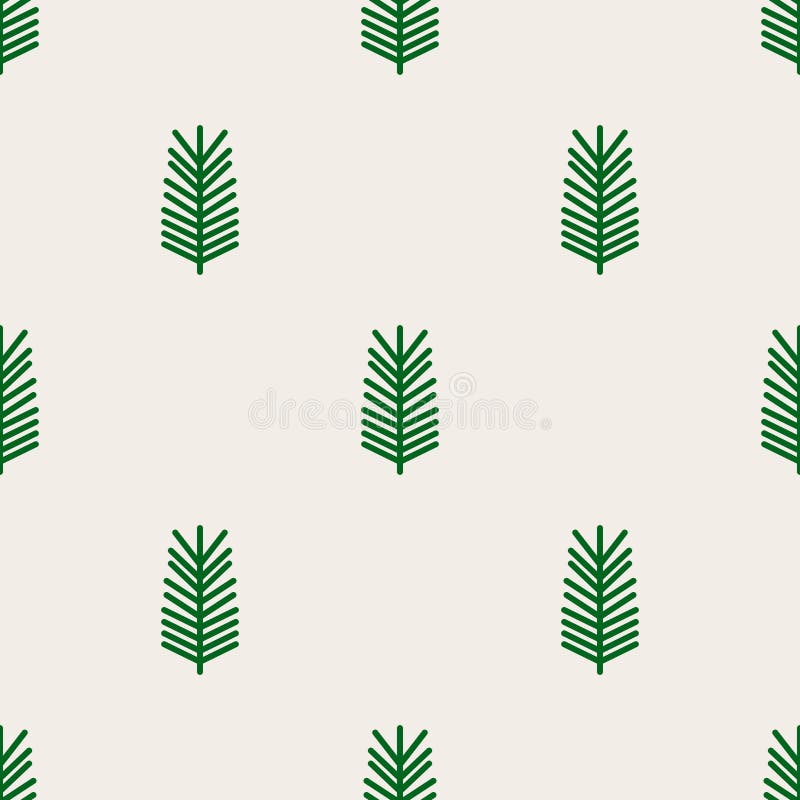 Christmas Tree Fir Branches Seamless Minimal Pattern Stock Vector ...