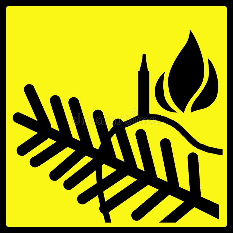 Falling Christmas Tree Warning Sign Stock Illustration - Illustration ...