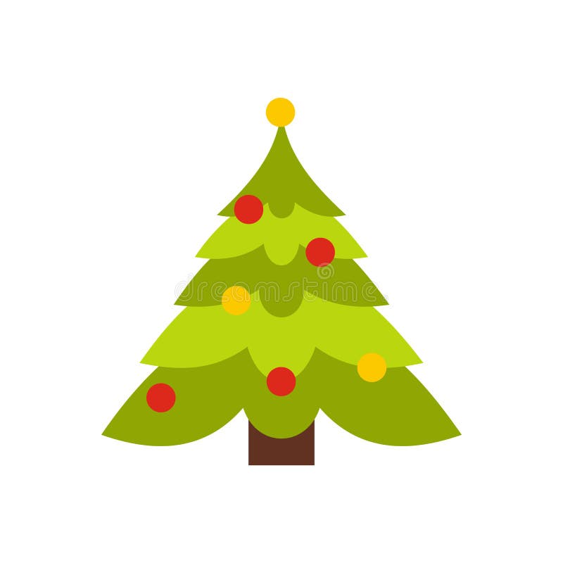 Christmas tree flat icon stock vector. Illustration of holiday - 79644266