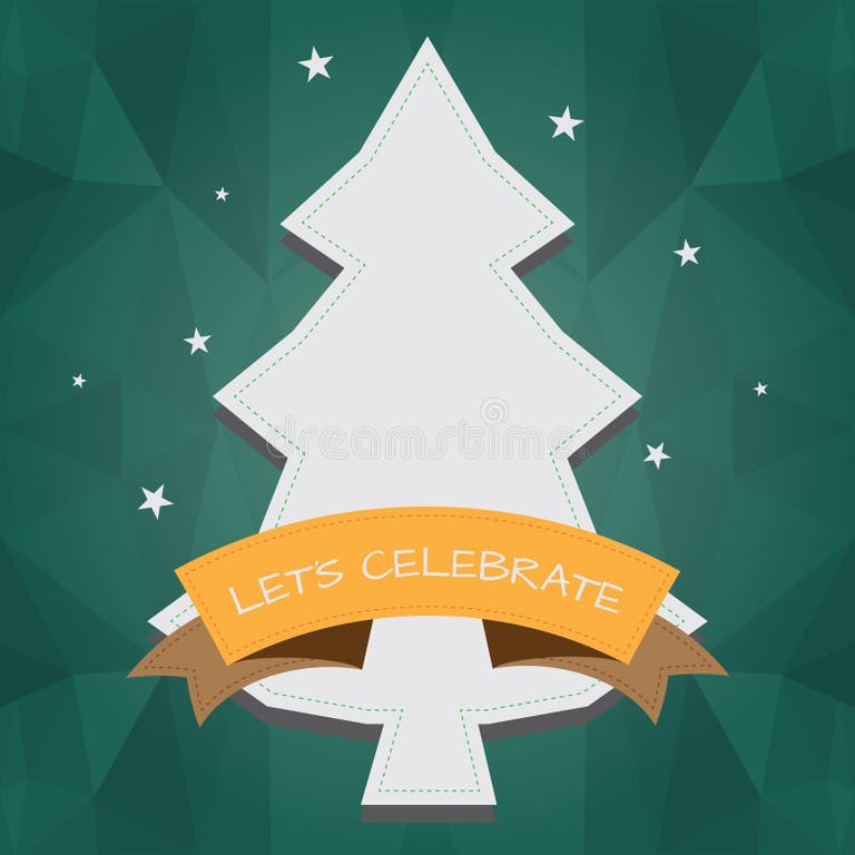 Christmas Tree Frame. Vector Illustration Decorative Design Stock ...
