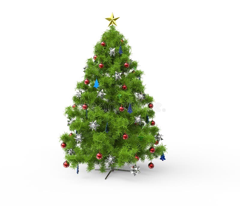 Christmas Tree - Front View Stock Illustration - Illustration of ...