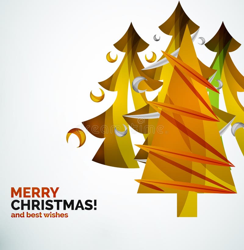 Christmas Tree Geometric Design Stock Vector - Illustration of light ...