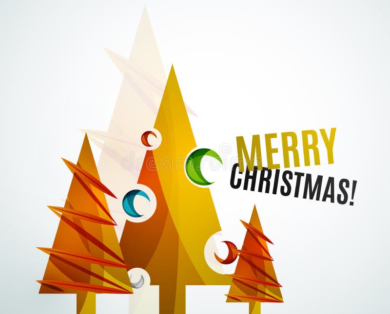 Christmas Tree Geometric Design Stock Vector - Illustration of holiday ...