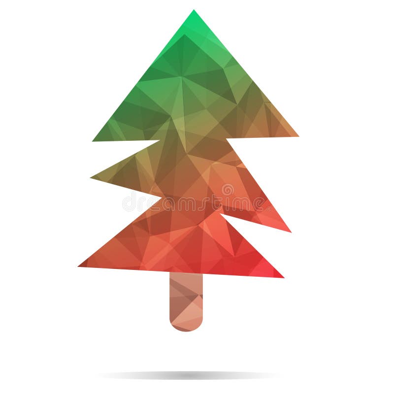 Christmas Tree Geometric Polygon Stock Vector - Illustration of graphic ...