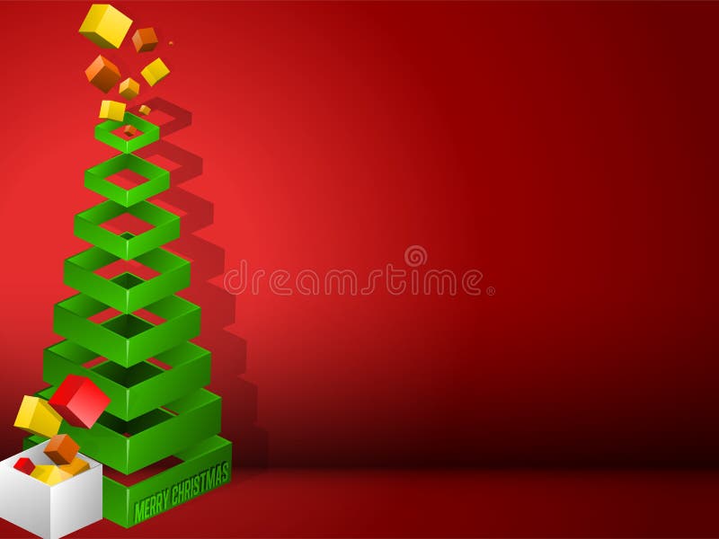 Christmas Tree Geometric Pyramid with Gifts Stock Vector - Illustration ...