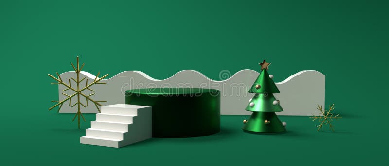 Christmas Tree with Geometric Shapes - 3D Stock Illustration ...