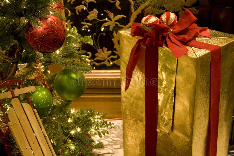 Christmas tree gift box stock image. Image of season - 28110579