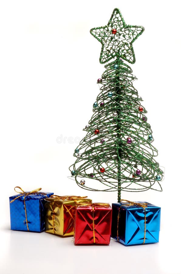 Christmas Tree and Gift Boxes Stock Image - Image of small, decorative ...