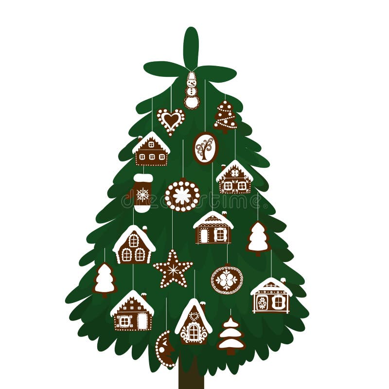 Tree Gingerbread man stock vector. Illustration of celebration - 63989789