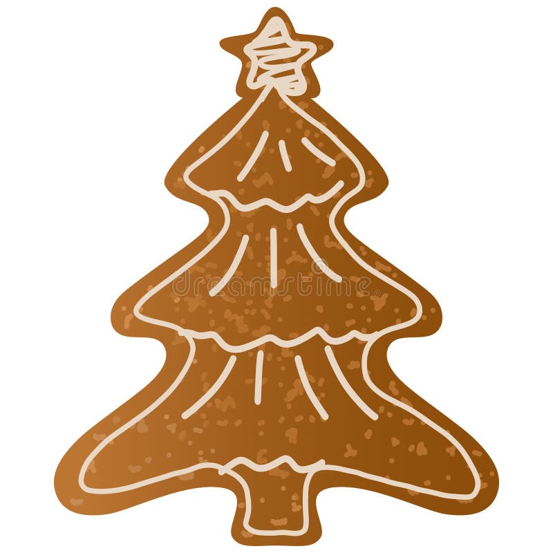 Christmas Tree Gingerbread Vector Illustration Stock Vector ...