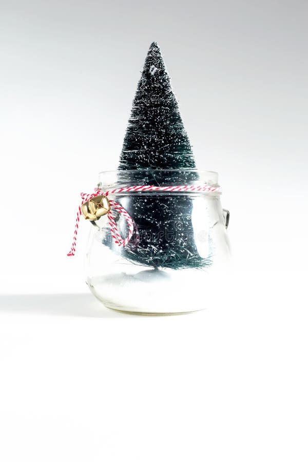 Christmas Tree in a Glass Jar Stock Photo - Image of holiday, tree ...