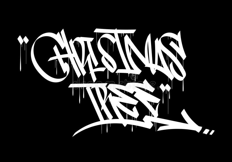 CHRISTMAS TREE Graffiti Tag Style Design Stock Illustration ...