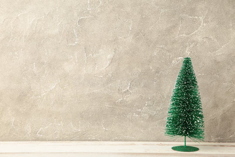 Christmas Tree on a Grey Concrete Background Stock Image - Image of ...