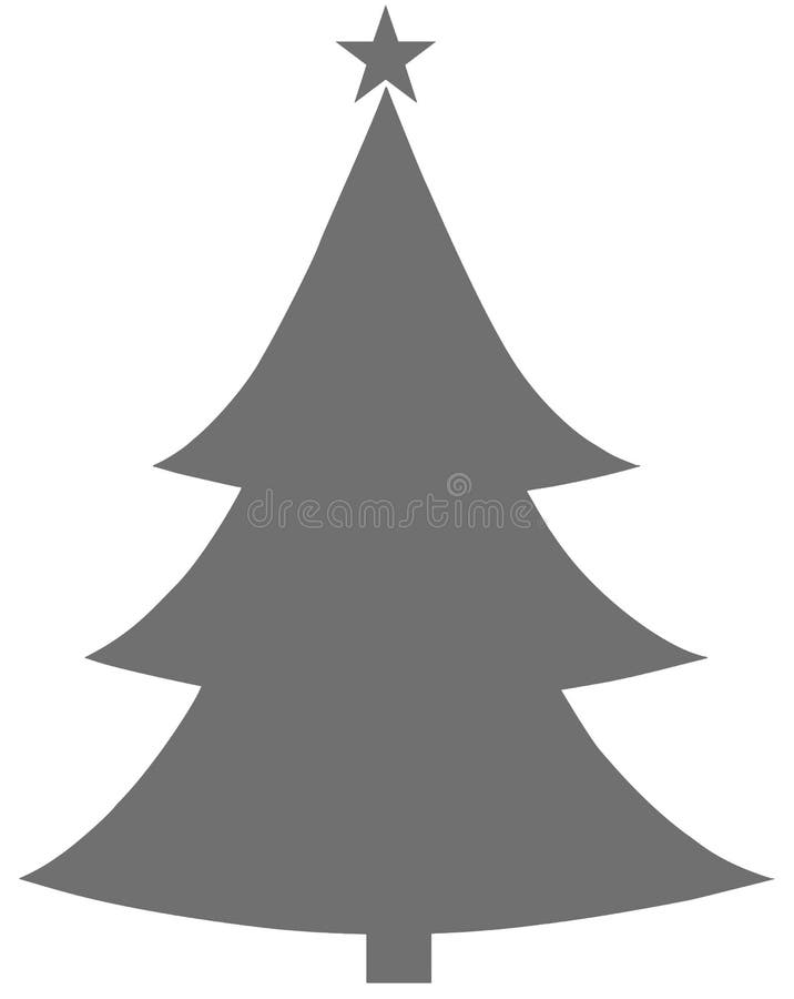 Christmas Tree Grey Flat Icon on White Background Stock Illustration ...