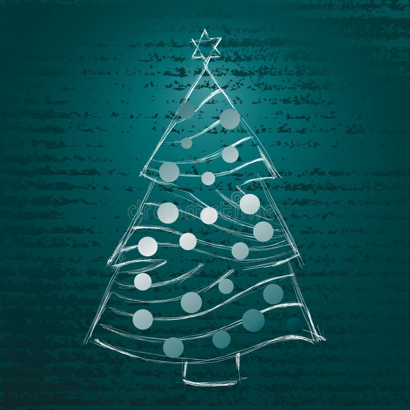 Christmas tree hand draw stock vector. Illustration of painted - 26770970