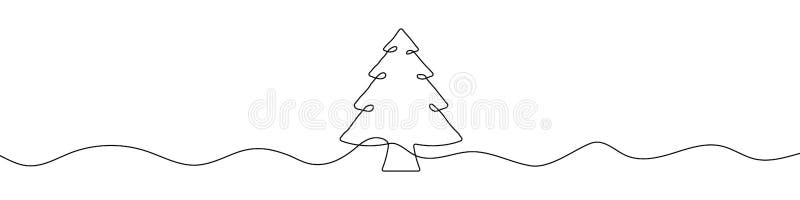 Christmas Tree Icon in Continuous Line Drawing Style. Line Art of ... Christmas Tree Icon in Continuous Line Drawing Style. Line Art of ...