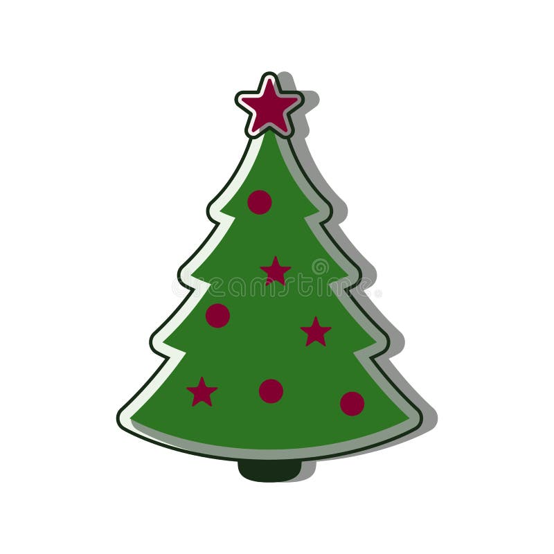 Christmas tree Icon flat stock illustration. Illustration of nature ...