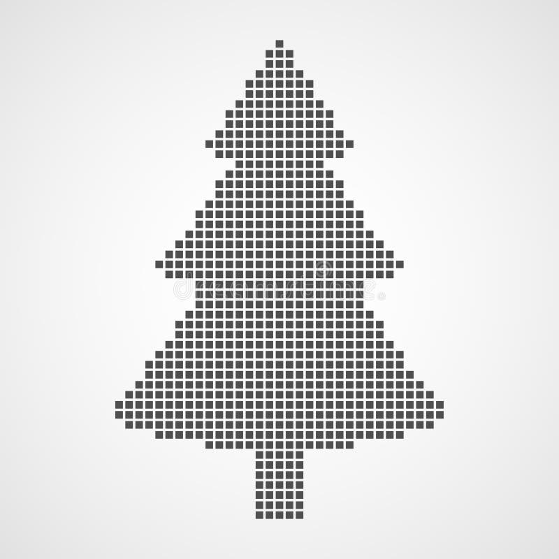 Christmas Tree Icon in Pixel Art Design. Vector Illustration Stock ...