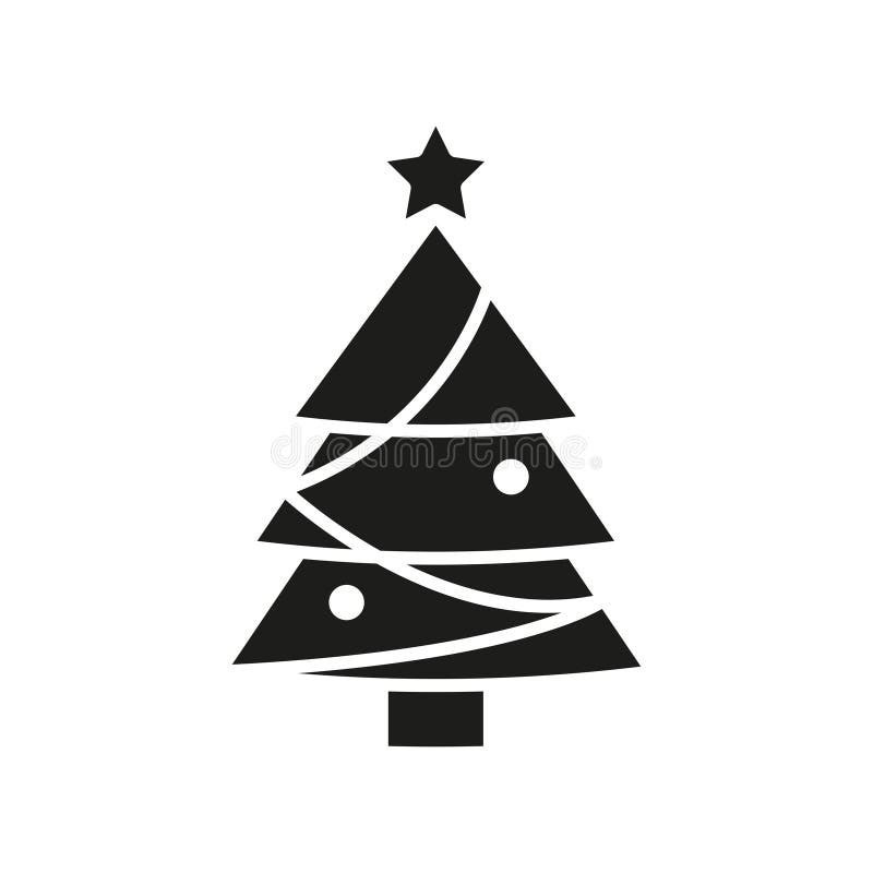 Christmas Tree Icon Vector Basic Design Simple Stock Vector - Illustration of ornament, outline ...