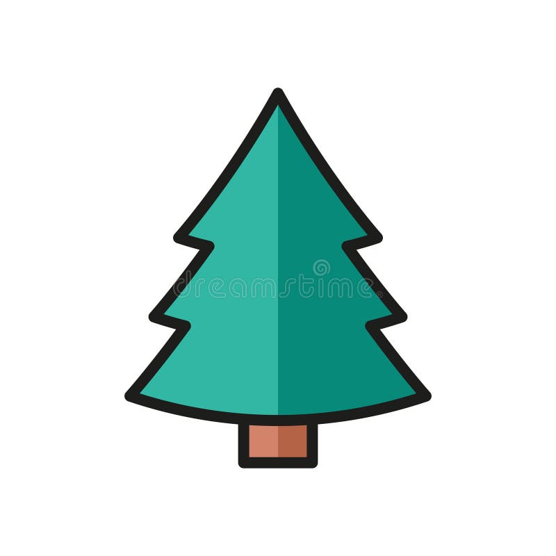 Christmas Tree Icon Vector Basic Design Simple Stock Vector ...