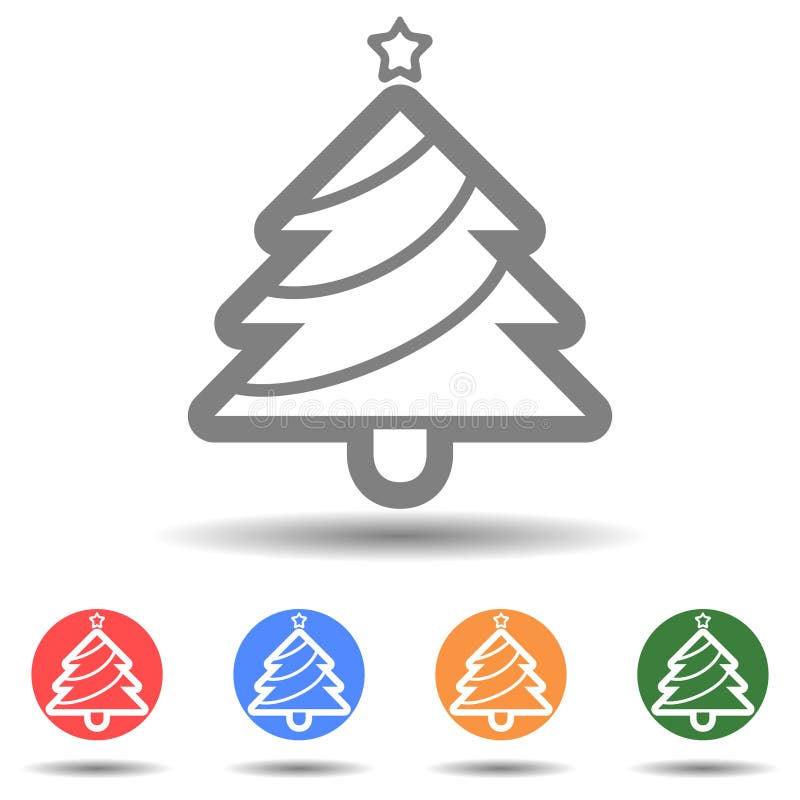 Christmas Tree Icon Vector in Simple Style Stock Vector - Illustration ...