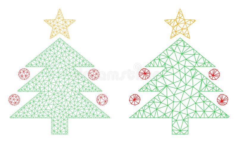 Christmas Tree Icon - Vector Triangle Mesh Stock Vector - Illustration ...