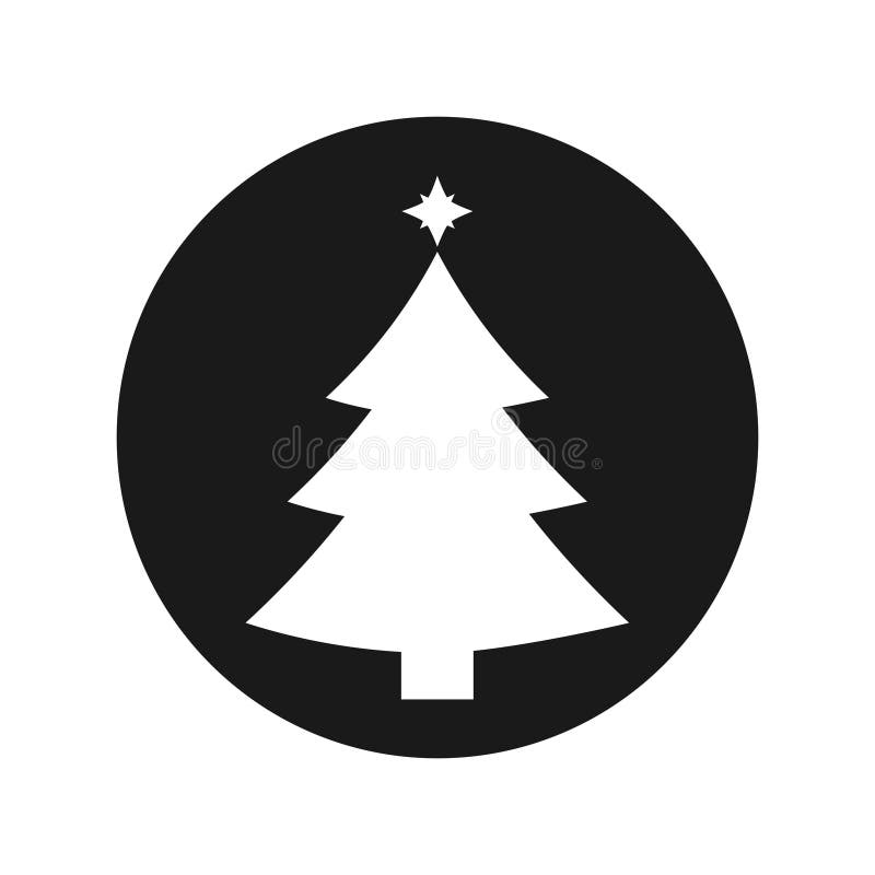 Christmas Tree Icon, Xmas Symbol, Isolated Pine Stock Illustration ...