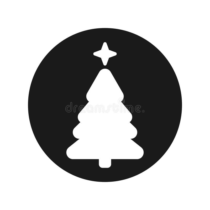Christmas Tree Icon, Xmas Symbol, Isolated Pine Stock Illustration ...