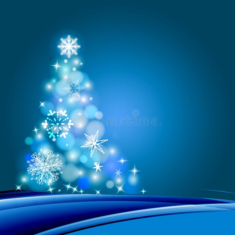 Blue christmas tree stock vector. Illustration of silhouette - 6425651