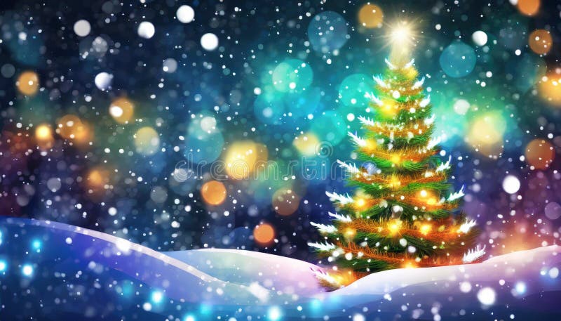 Christmas Tree Illustration Bright Colours Stock Illustration ...